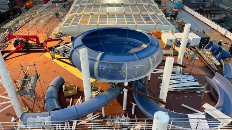 Adora Cruises Newbuild Receives First Water Slide - Cruise Industry ...