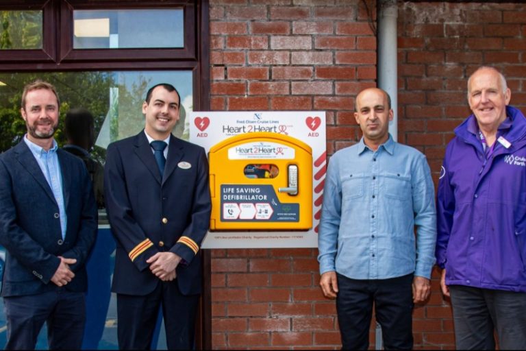 Fred. Olsen Unveils Public Defibrillator in Rosyth - Cruise Industry ...